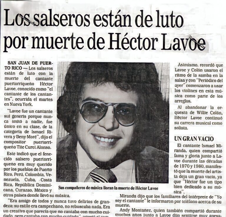 ¡La vez que Héctor Lavoe cayó desde un noveno piso y se salvó! Treinta ...