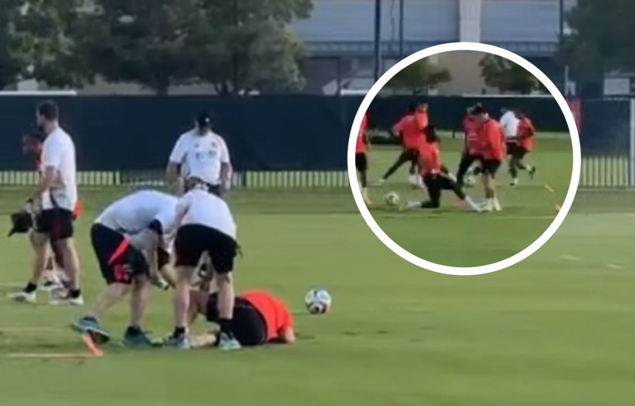 En medio de la práctica Lerma le entró fuerte a James y lo puso a ...