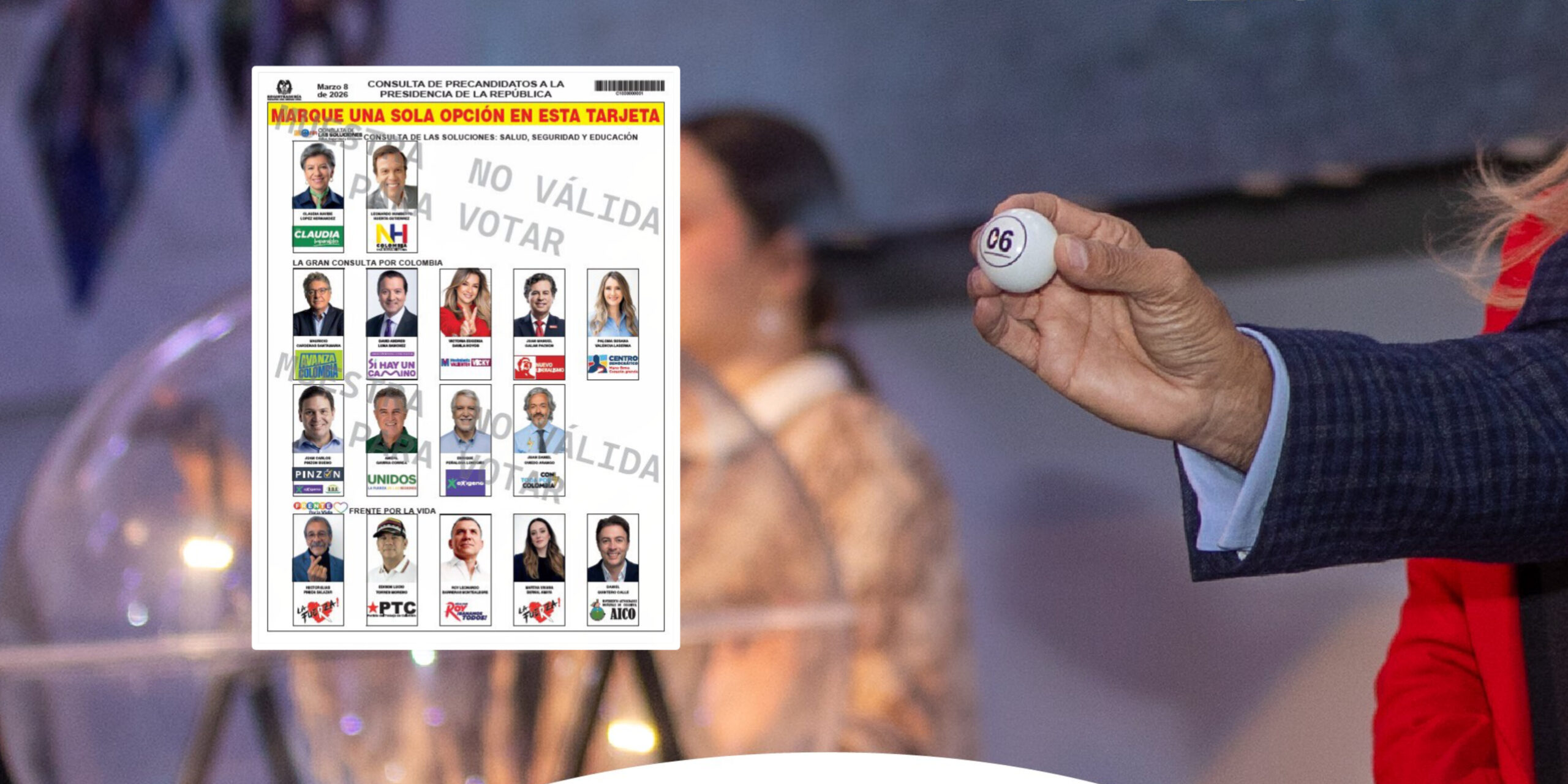 Tras sorteo en la Registraduría, así quedó establecida la posición de ...